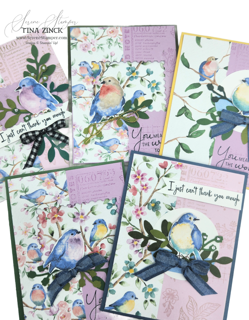 Three Card Designs with Flight & Airy DSP - Tina Zinck, Stampin' Up ...